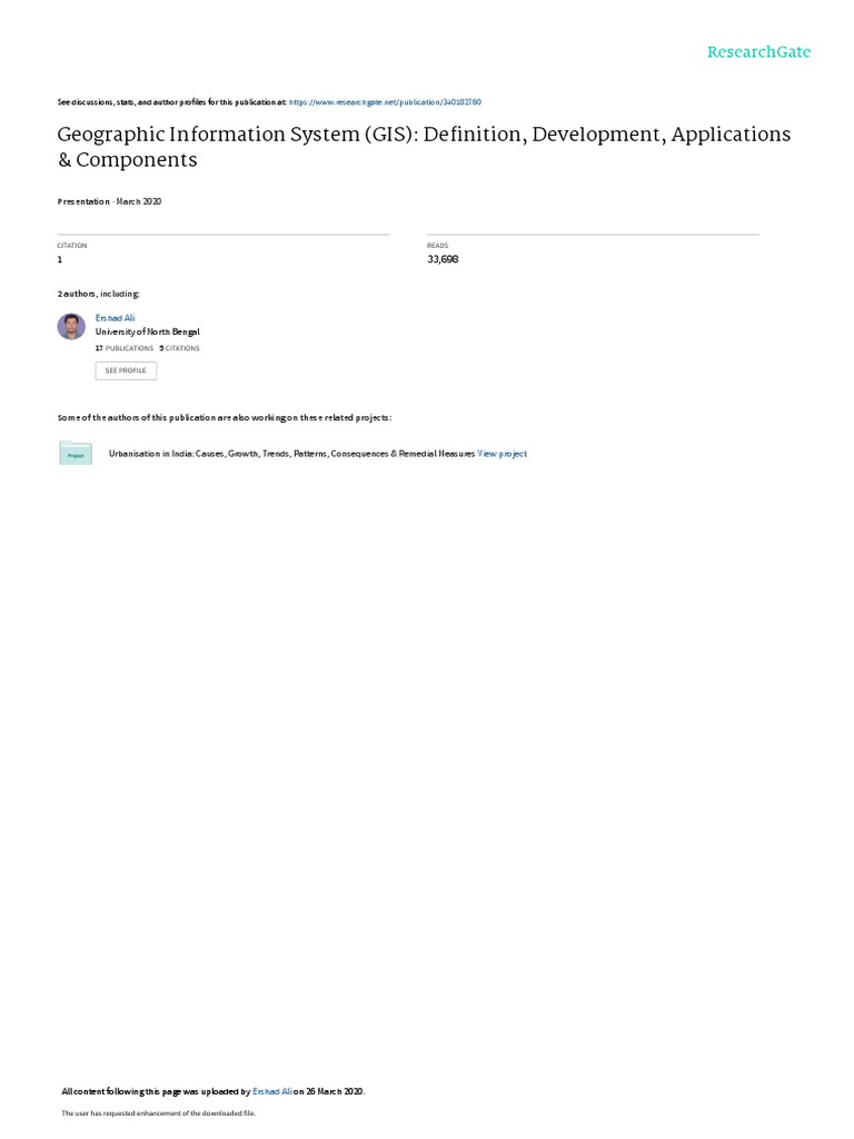 Geographic Information System (GIS) : Definition, Development ...