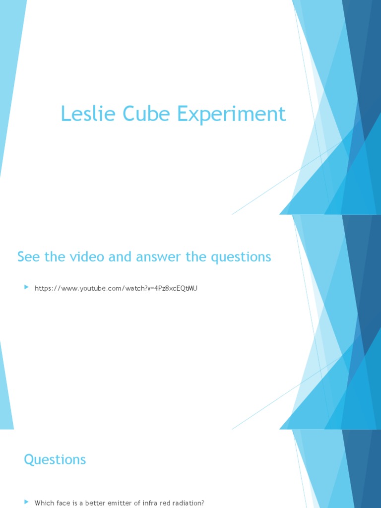 Leslie Cube Experiment | PDF
