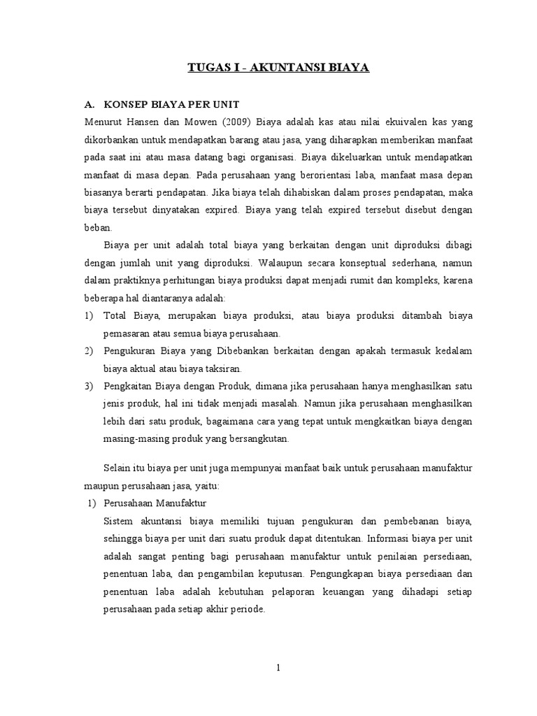 Tugas Akuntansi Biaya - Mutia Rahmatul Husna | PDF