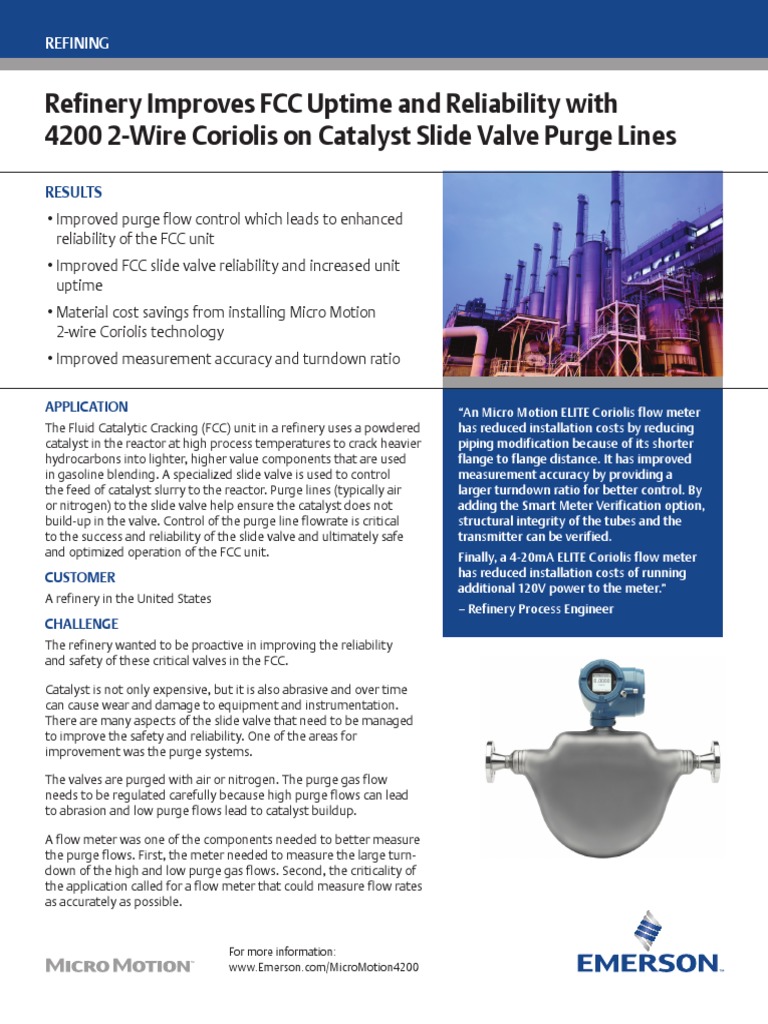 Case Study Refinery Improves FCC Uptime Reliability 4200 2 Wire ...