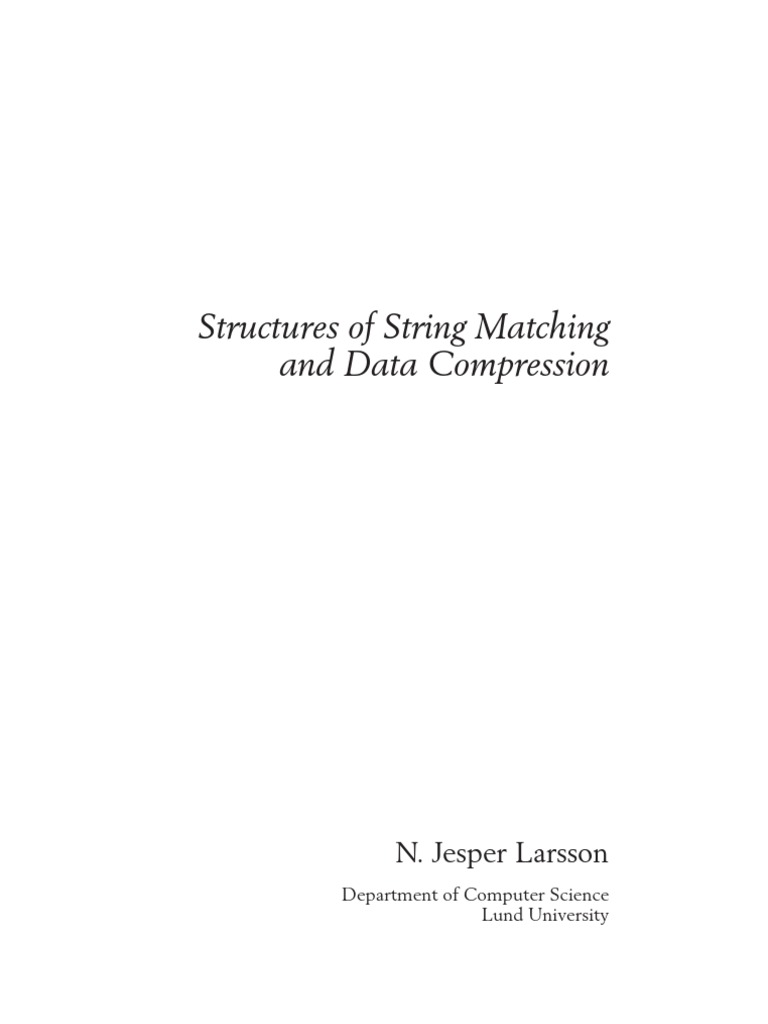Structures of String Matching and Data Compression | PDF | String (Computer Science) | Data ...