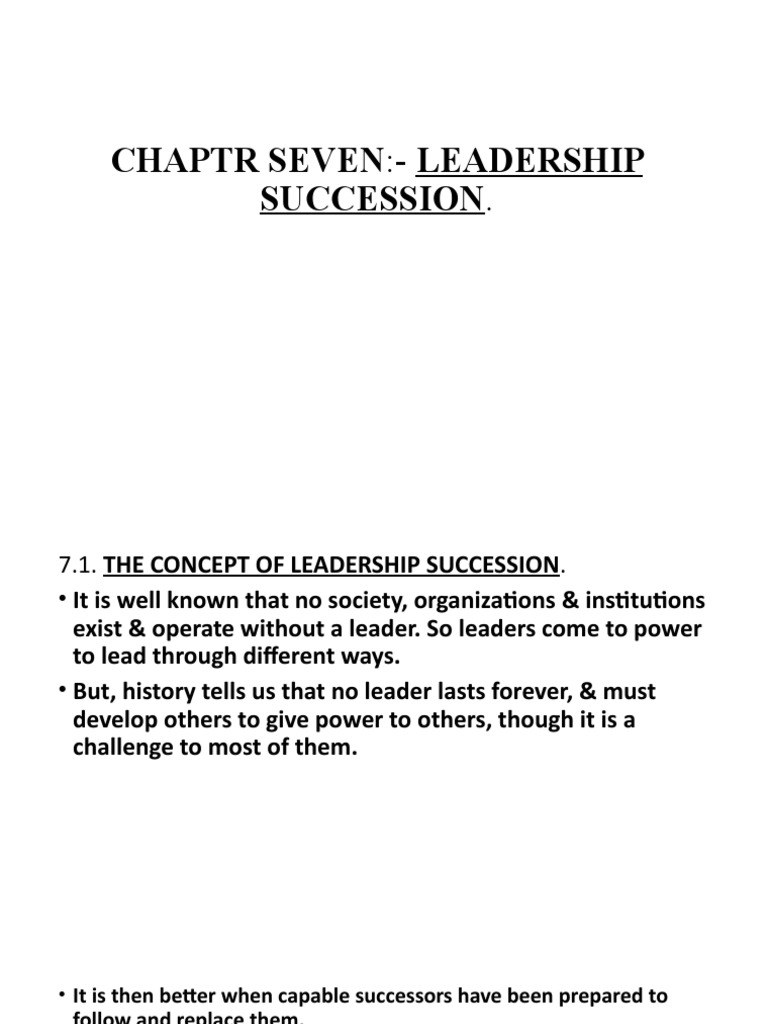 LEADERSHIP SUCCESSION Plan | PDF | Leadership | Competence (Human ...