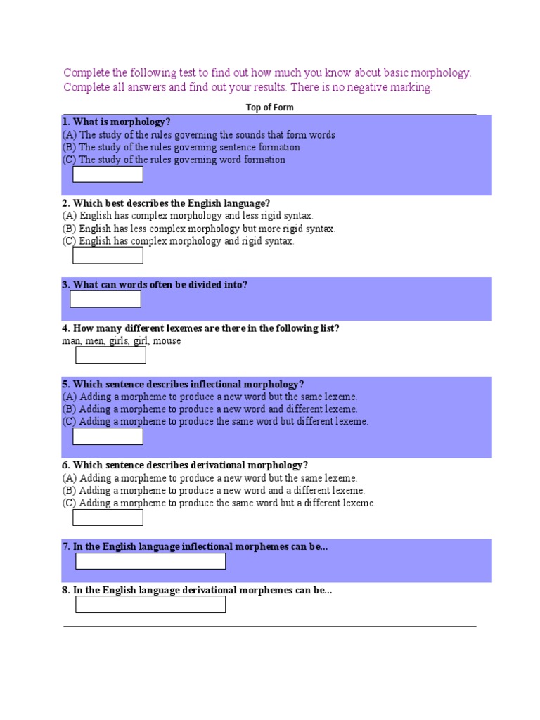 1 Exercises On Derivation Process | PDF | Morphology (Linguistics ...