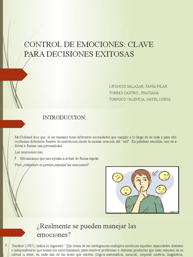 Control de Emociones (Psicologia) | PDF | Inteligencia emocional | Las ...