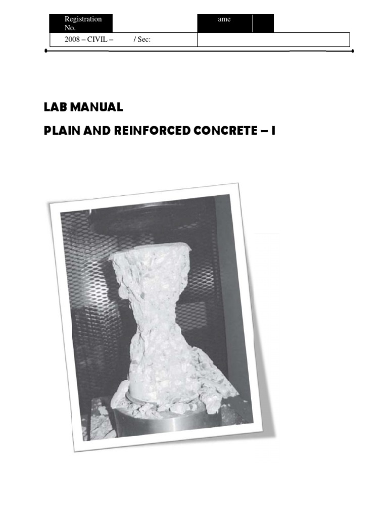 PRC 1 Lab Manual | PDF | Concrete | Density