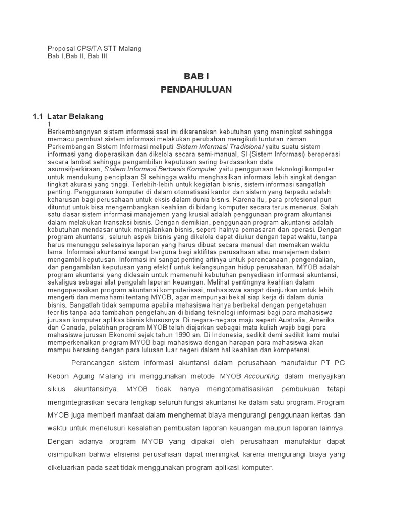 Contoh Laporan Proposal CPS TA | PDF | Bisnis | Pengelolaan Keuangan & Uang