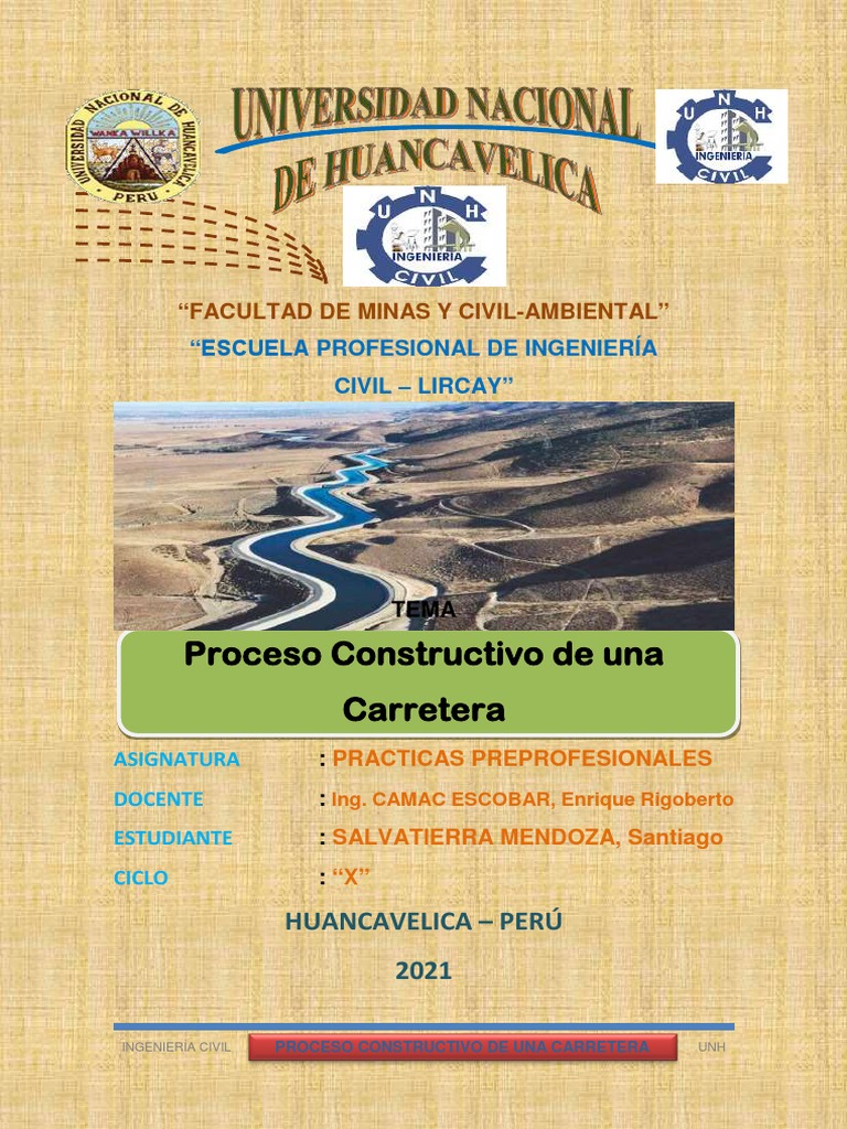 Proceso Constructivo de Una Carretera | PDF | La carretera | Ingeniero civil