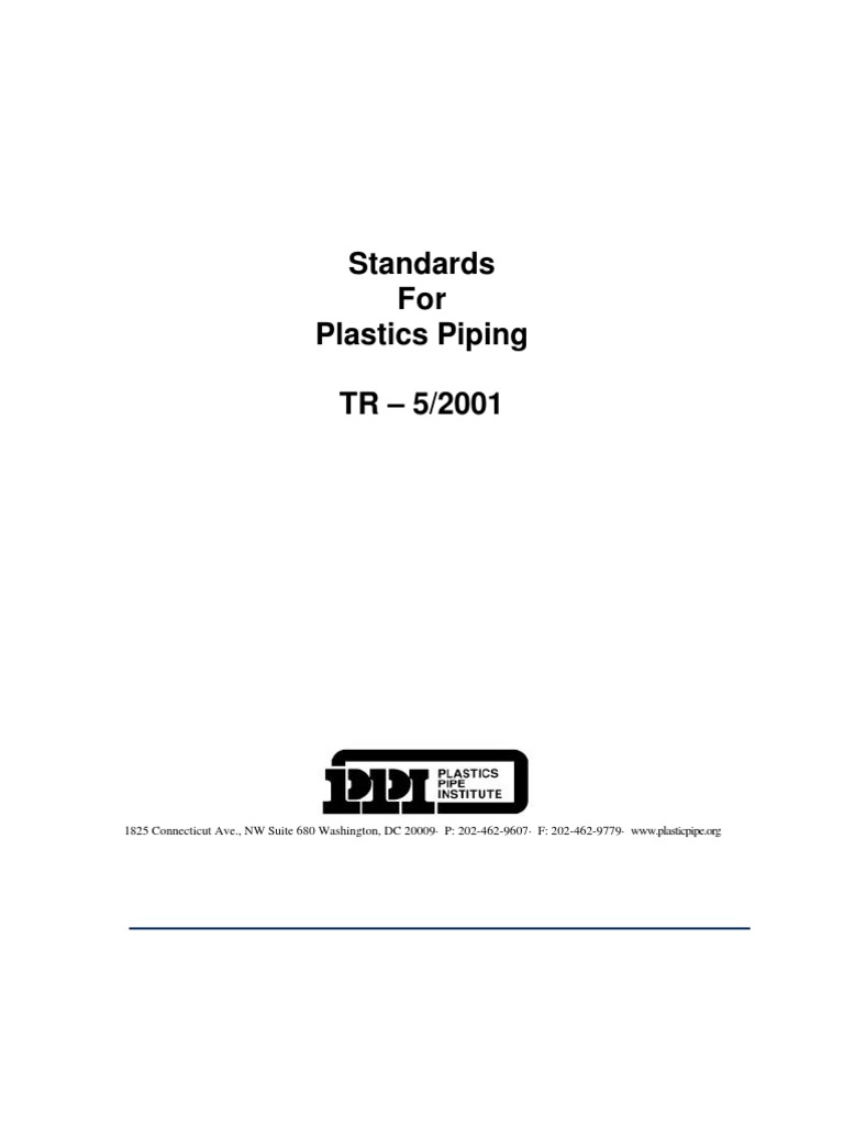 tr-5 Standards For Plastic Piping | PDF | Plumbing | Pipe (Fluid ...