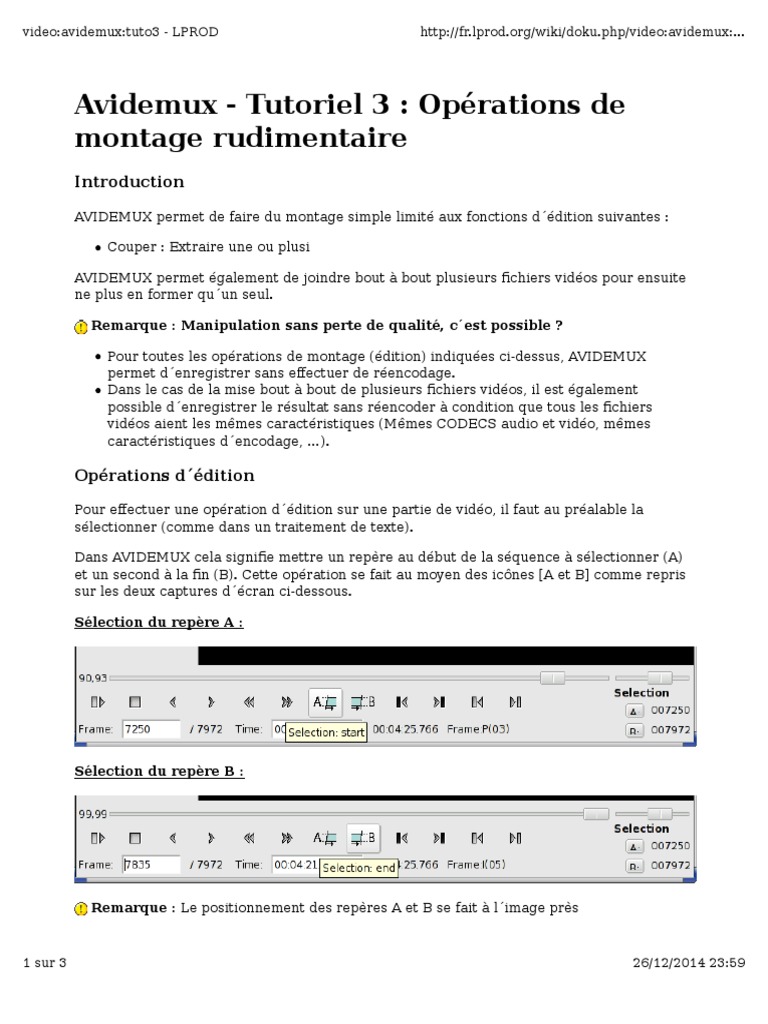 Avidemux-Montage Simple | PDF | Logiciel | Informatique
