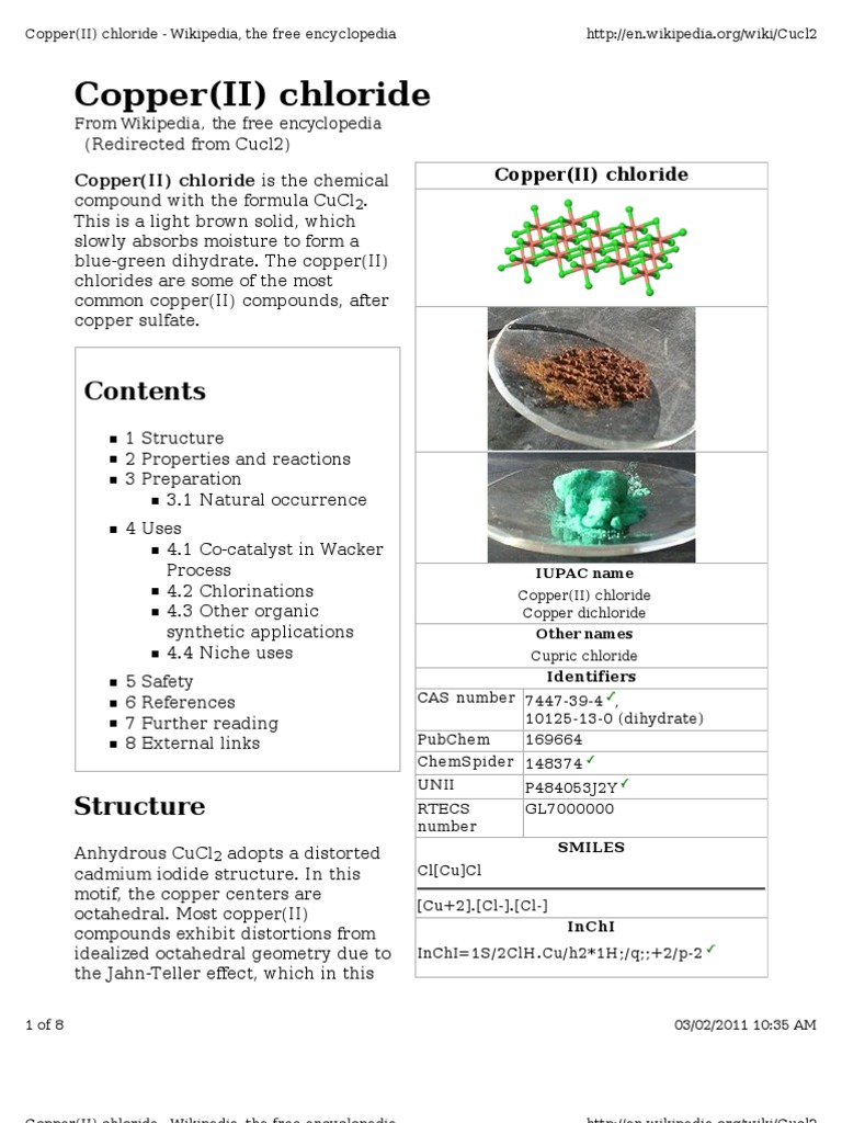 CuCl2 | Sets Of Chemical Elements | Molecules