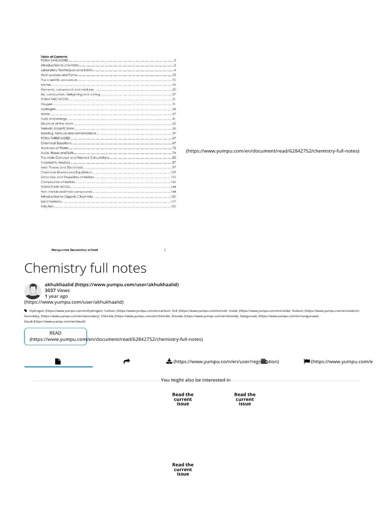 Comprehensive Chemistry Notes | PDF | Oxide | Sets Of Chemical Elements