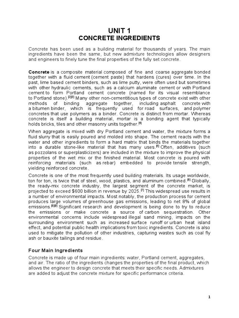 Key Ingredients of Concrete Explained | PDF | Construction Aggregate ...