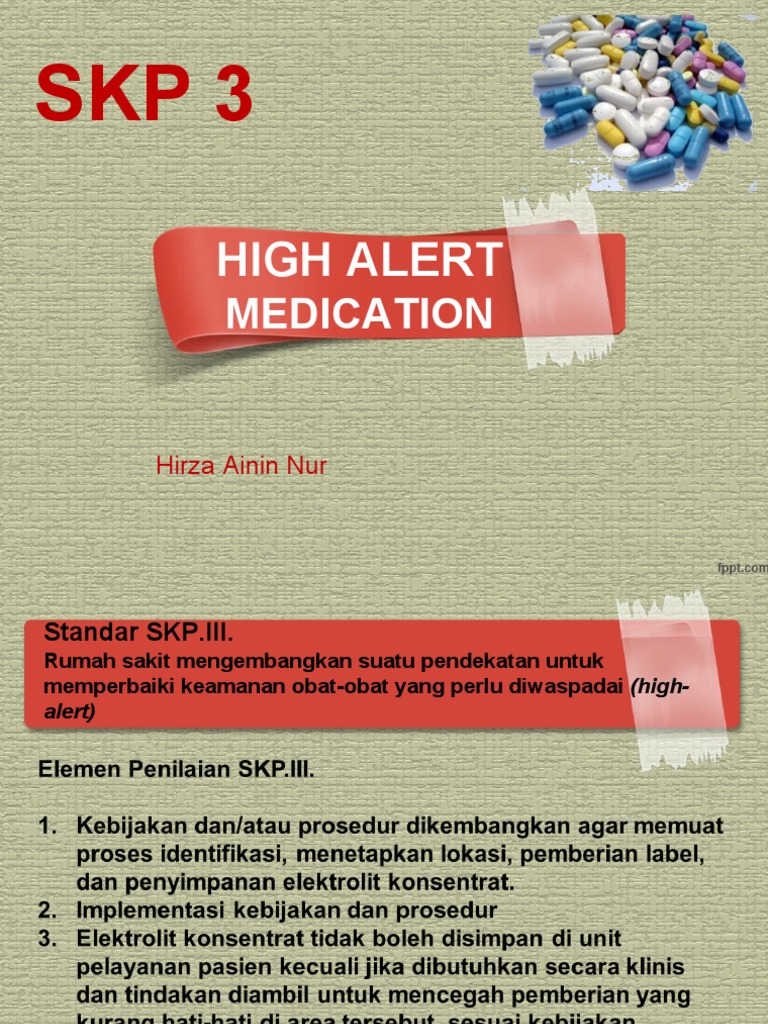SKP 3 High Alert Medication, PPT | PDF