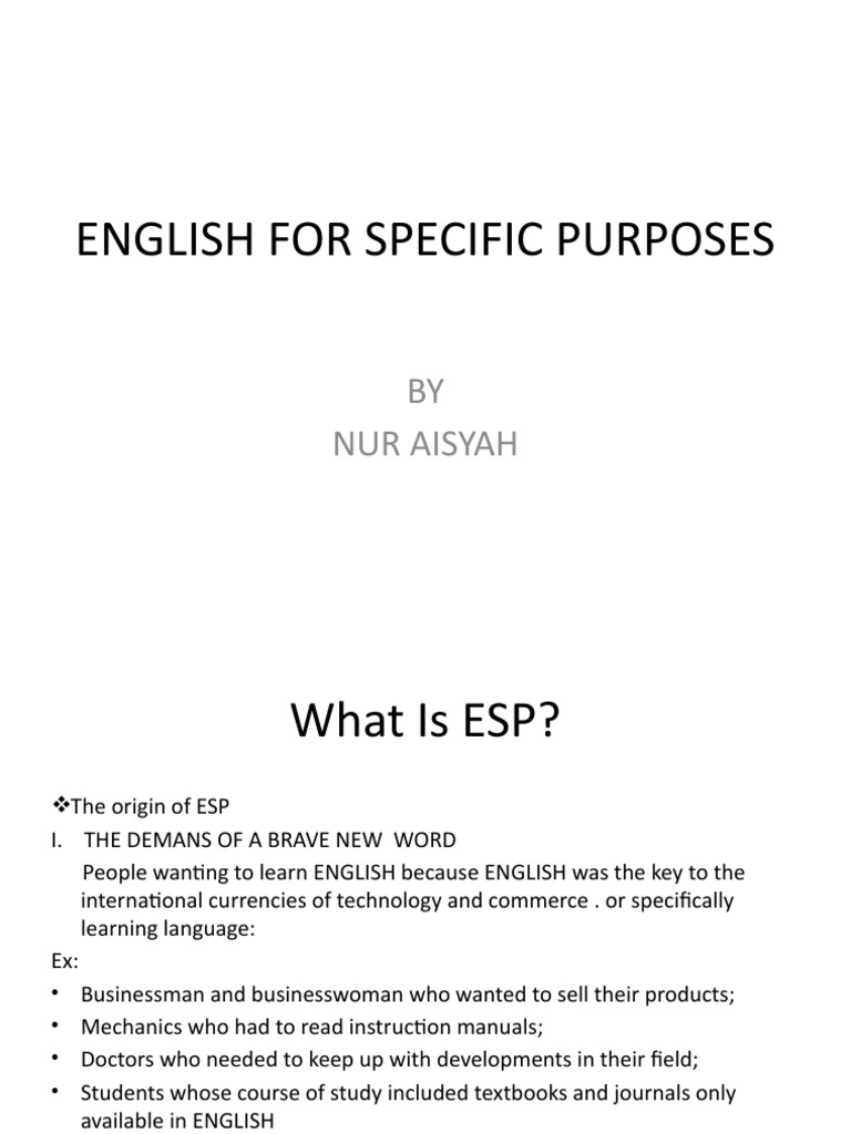 Understanding English for Specific Purposes | PDF