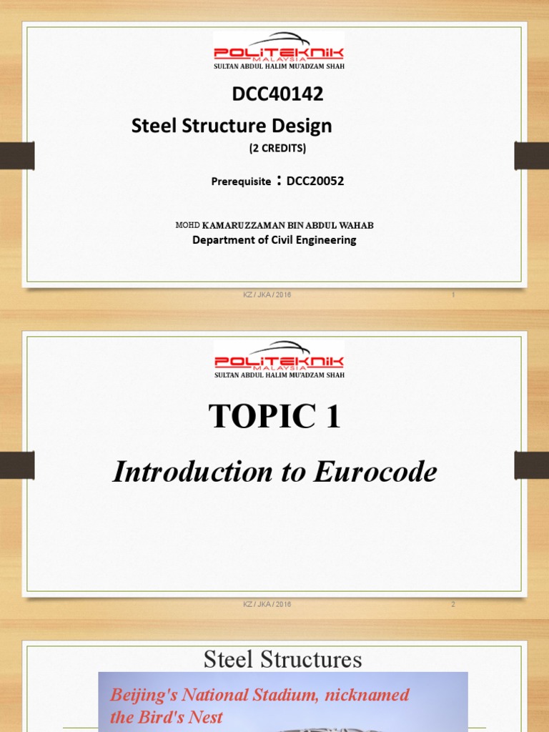 DCC40142 Steel Structure Design: (2 Credits) Prerequisite | PDF | Buckling | Beam (Structure)