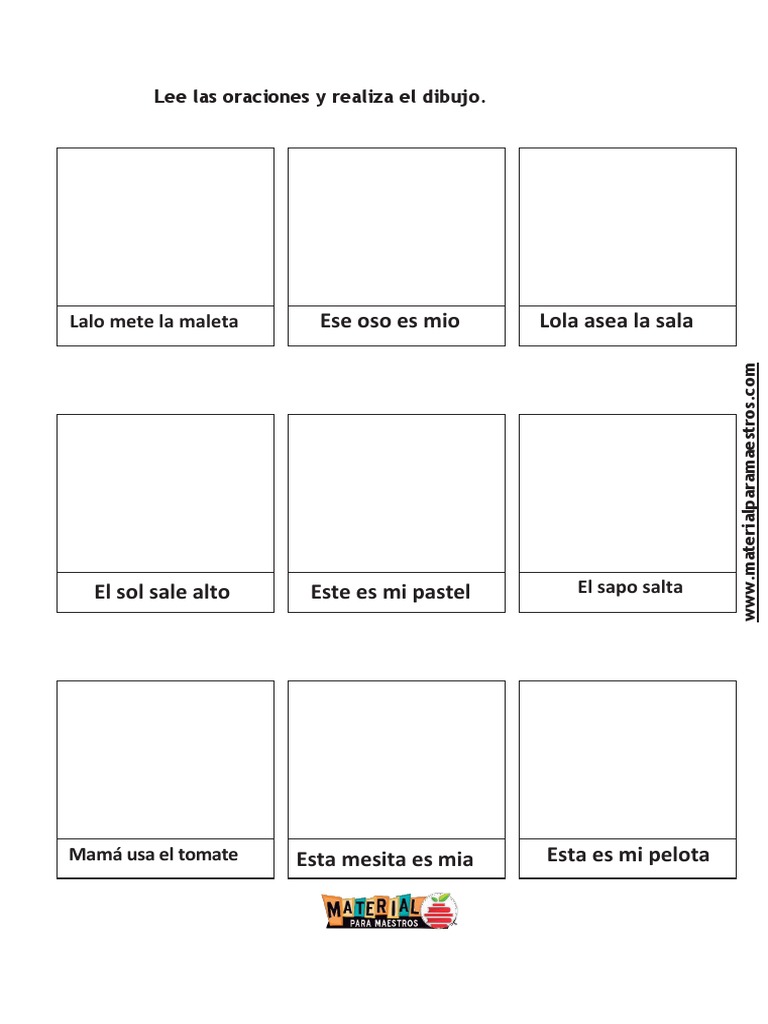 Lee y dibuja oraciones para niños | PDF