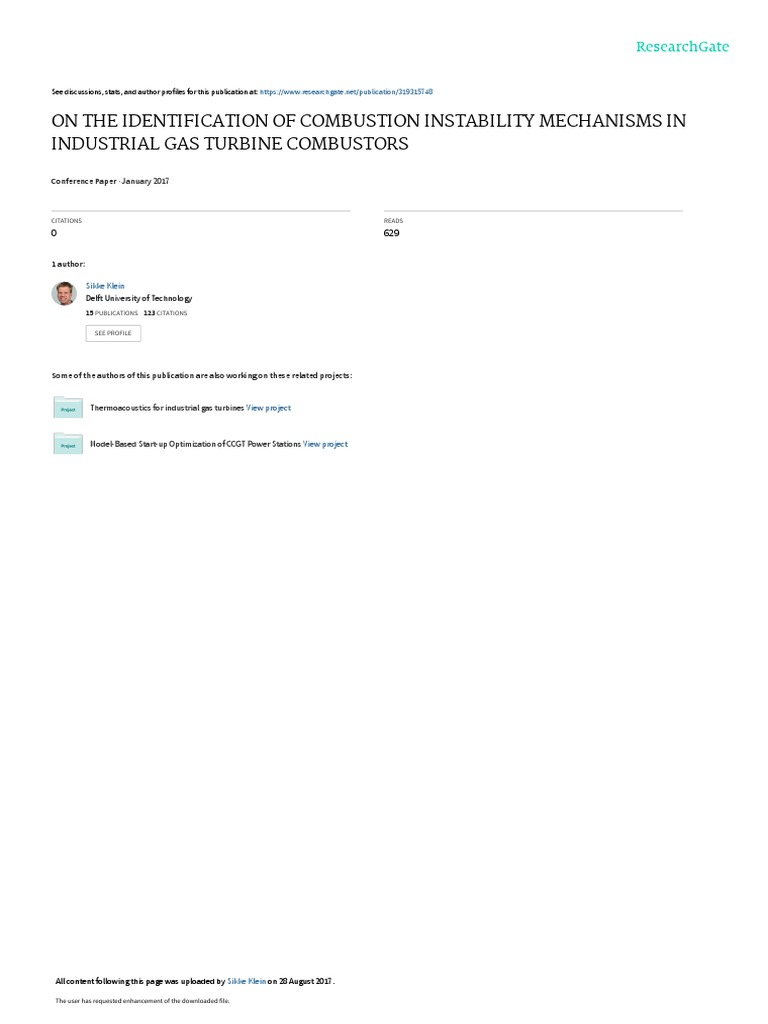 On The Identification of Combustion Instability Mechanisms in Industrial Gas Turbine Combustors ...