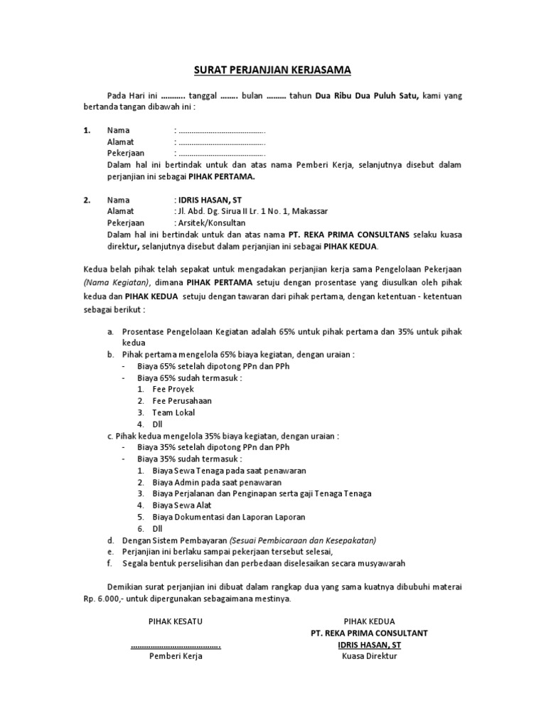 Contoh Perjanjian | PDF