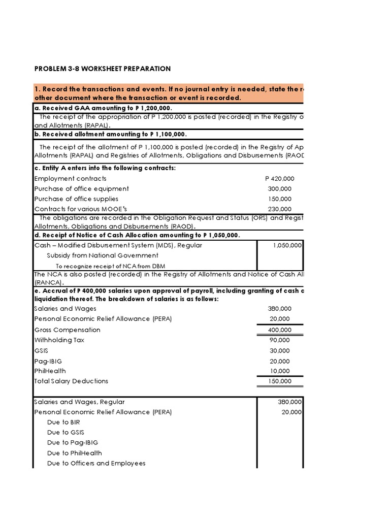 CH Proble 3 8 PDF | PDF | Payroll | Government Budget Balance