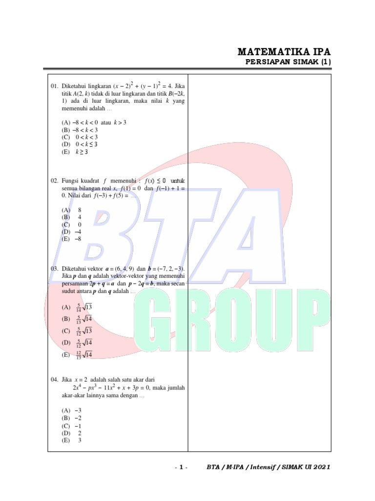 Materi Simak Ui - Matematika Ipa | PDF | Metode & Bahan Ajar Materi Simak Ui - Matematika Ipa | PDF | Metode & Bahan Ajar