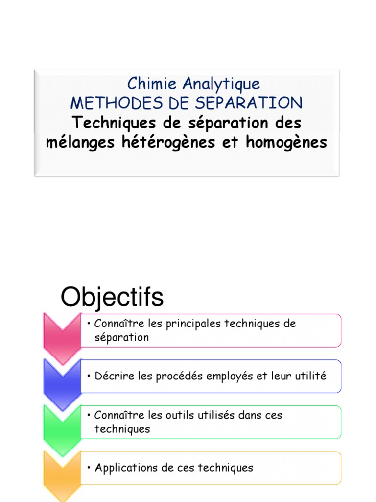 Méthodes de Séparation | PDF | Chromatographie | Distillation