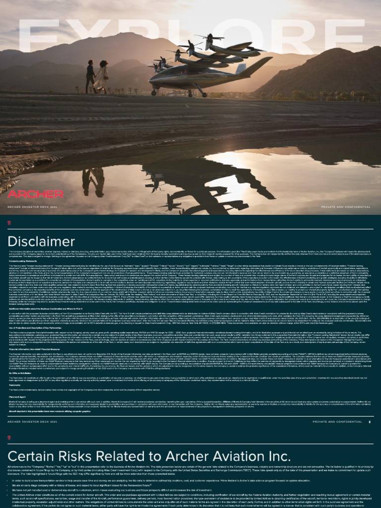 Archer Investor Presentation | PDF | Avionics | Aerospace Engineering