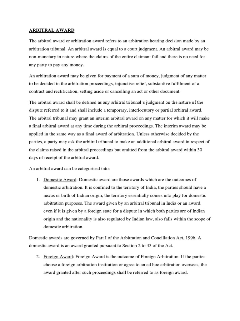 Arbitral Award | PDF | Arbitration | Tribunal