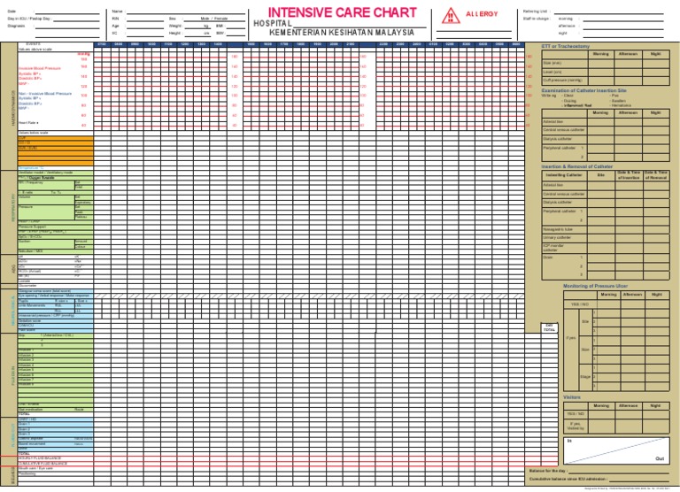 Intensive Care Chart Malaysia | PDF | Blood Pressure | Cardiovascular ...