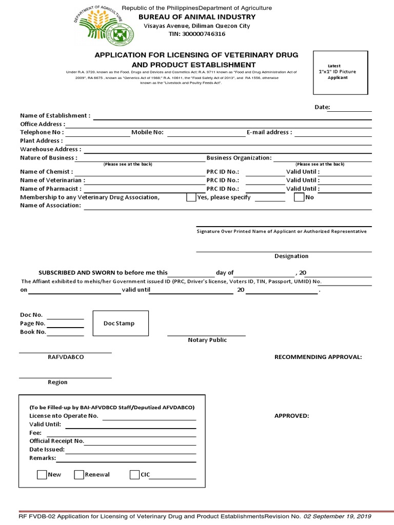 RF FVDB-02 Application For LTO VDAP | PDF | Fee | Pharmacy