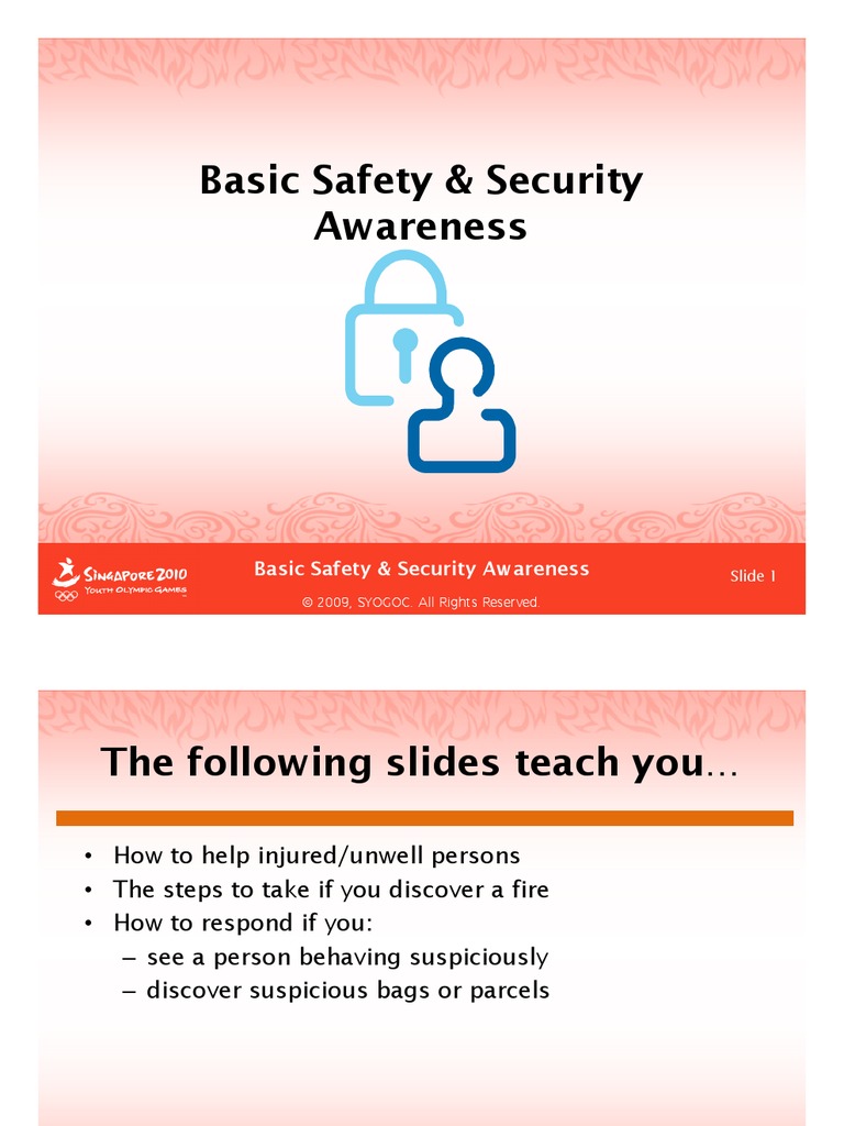 Basic Safety Security Awareness | PDF | First Aid
