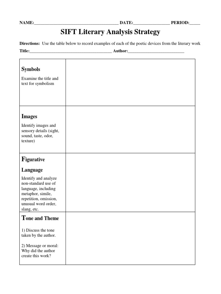 Poetry Analysis Graphic Organizer Guide | PDF | Poetry | Reading ...