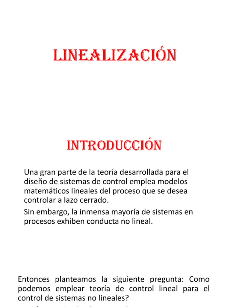 Linealización de Sistemas No Lineales | PDF | Linealidad | Sistema no ...