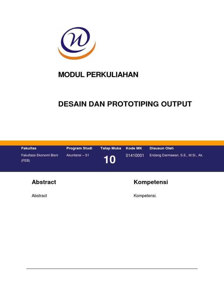 Modul Ganjil 2020 Modul 10 Desain Dan Prototyping Output | PDF