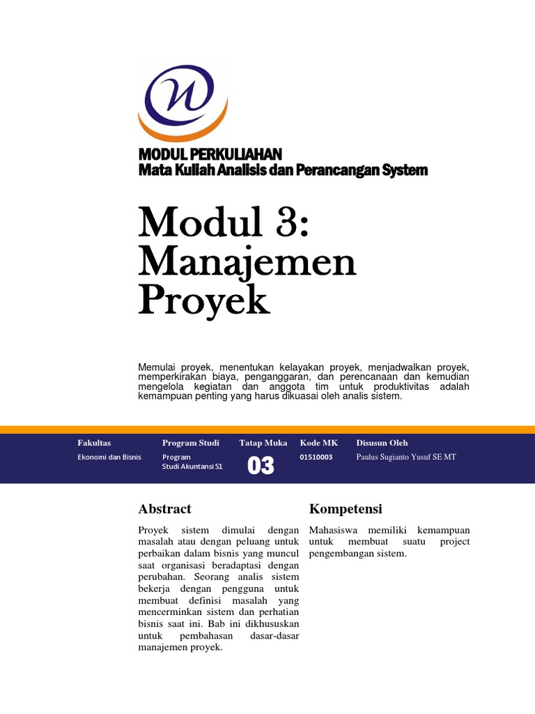 Modul Ganjil 2020 Modul 3 Project Management | PDF