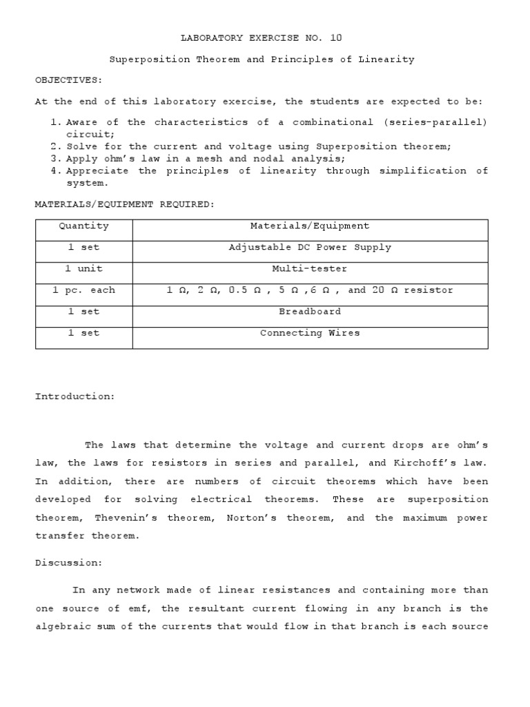 Laboratory Exercise No. 10 | PDF | Electrical Network | Series And Parallel Circuits