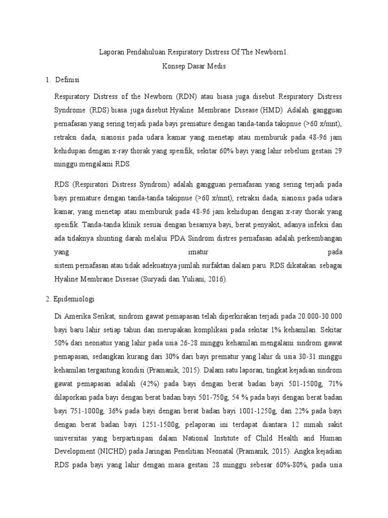 Panduan Lengkap RDS pada Bayi Prematur | PDF