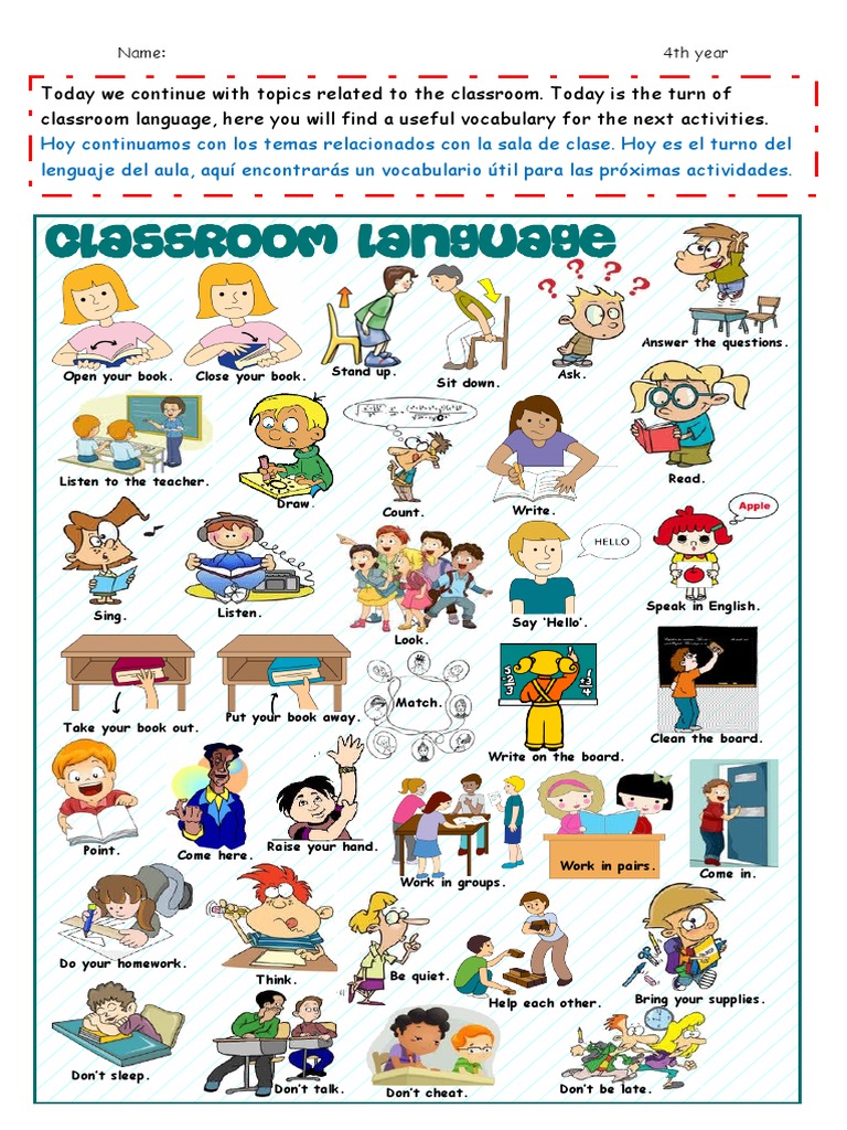 4° Classroom Language | PDF | Human Communication | Linguistics