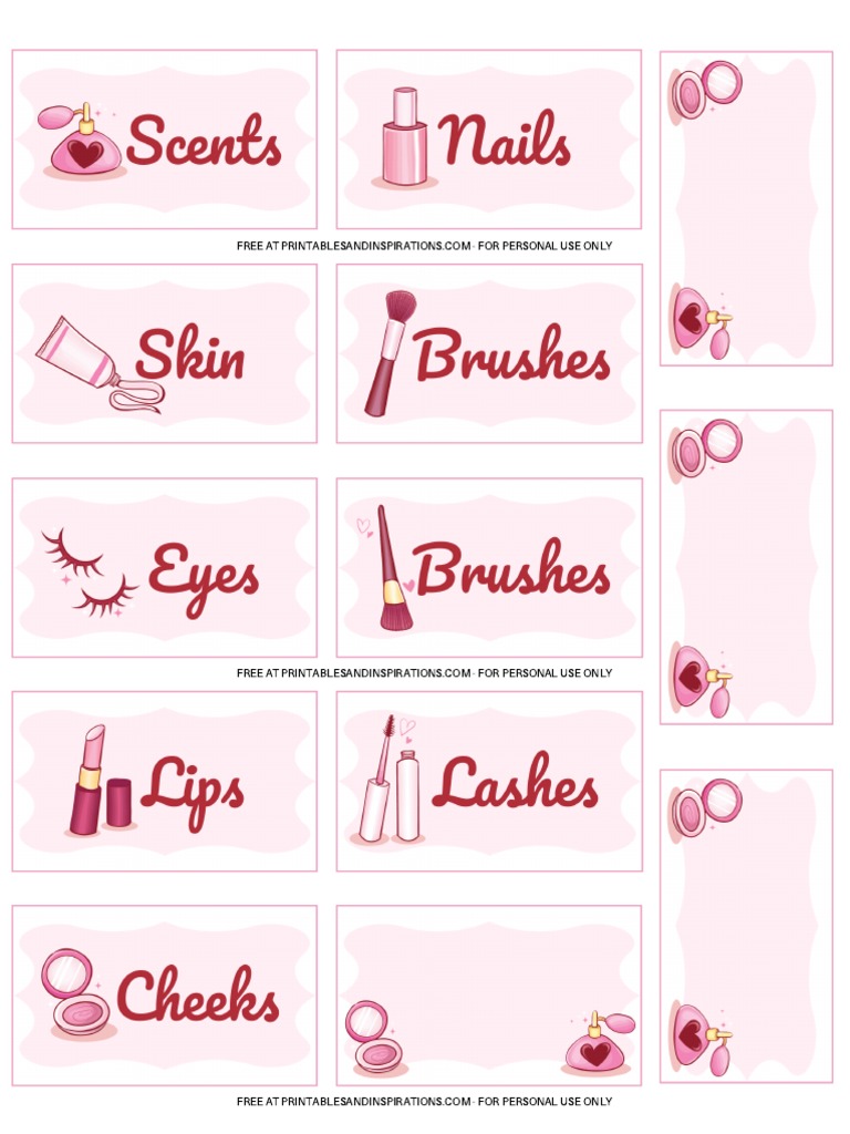 Makeup Labels Printablesandinspirations | PDF