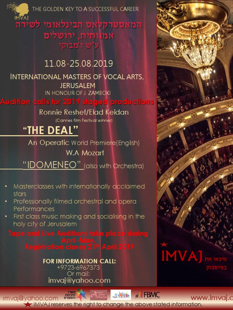 International Vocal Masterclass Jerusalem | PDF