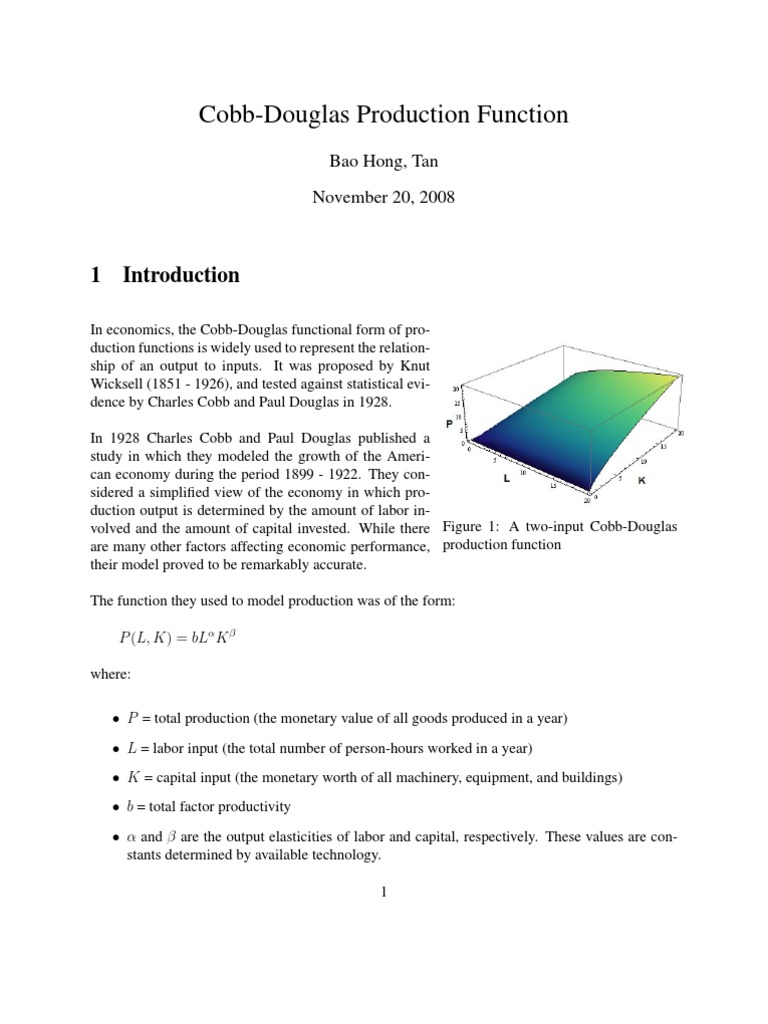 Cobb-Douglas Production Function Overview | PDF | Production Function ...