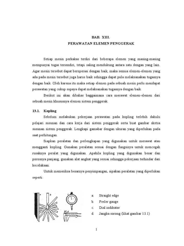 Bab XIII Perawatan Elemen Penggerak | PDF