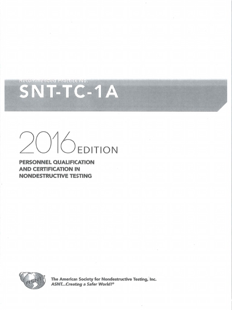 Asnt Snt-Tc-1a 2016 | PDF