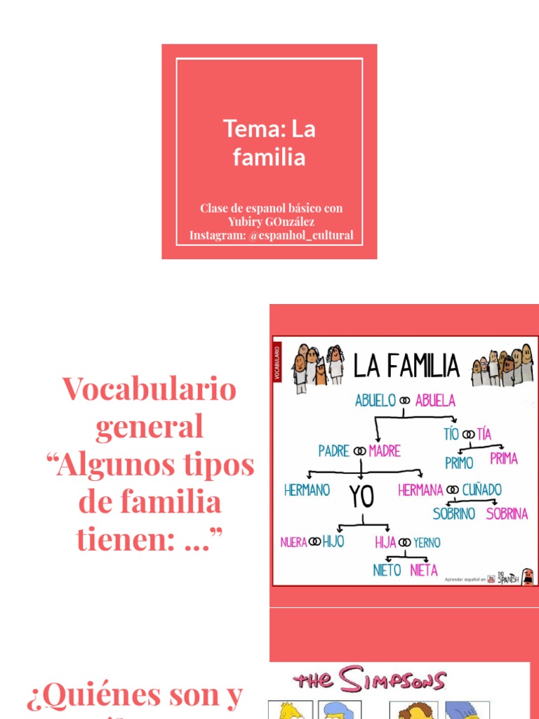 Vocabulario Familiar en Español Básico | PDF