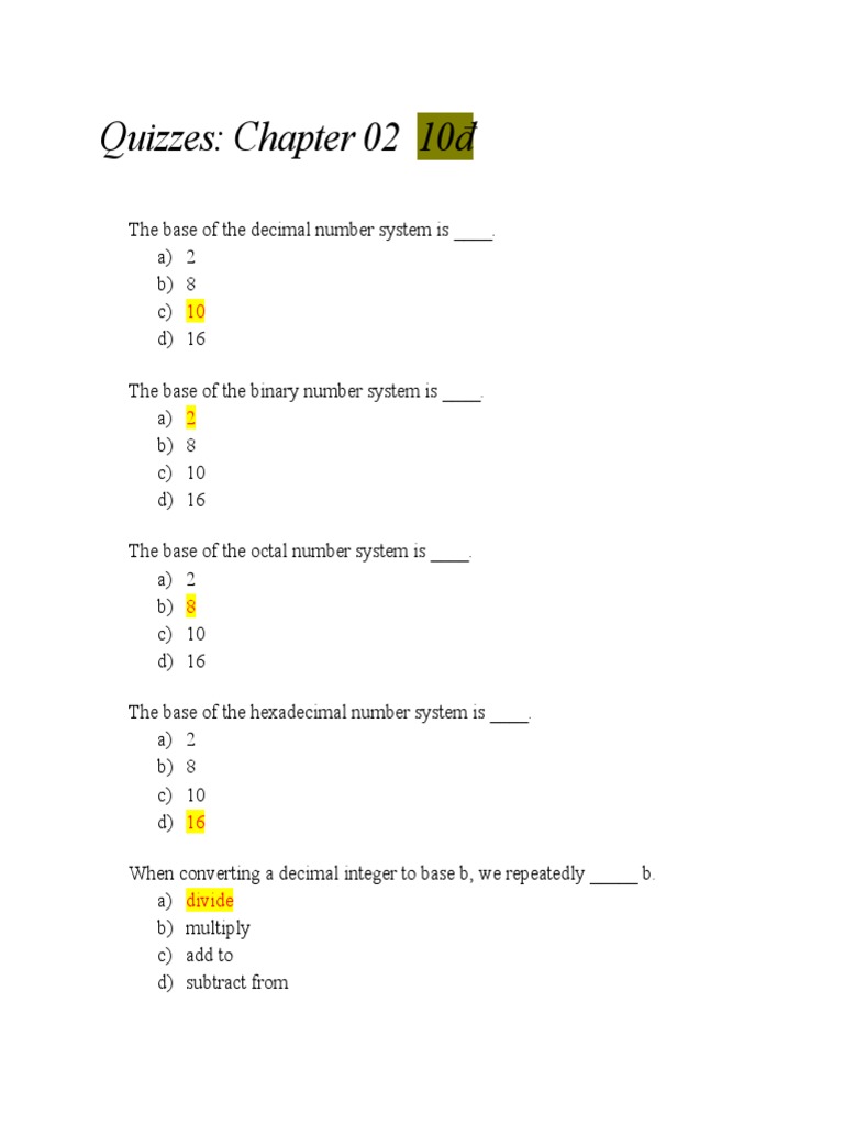 Number System Quiz Questions | PDF