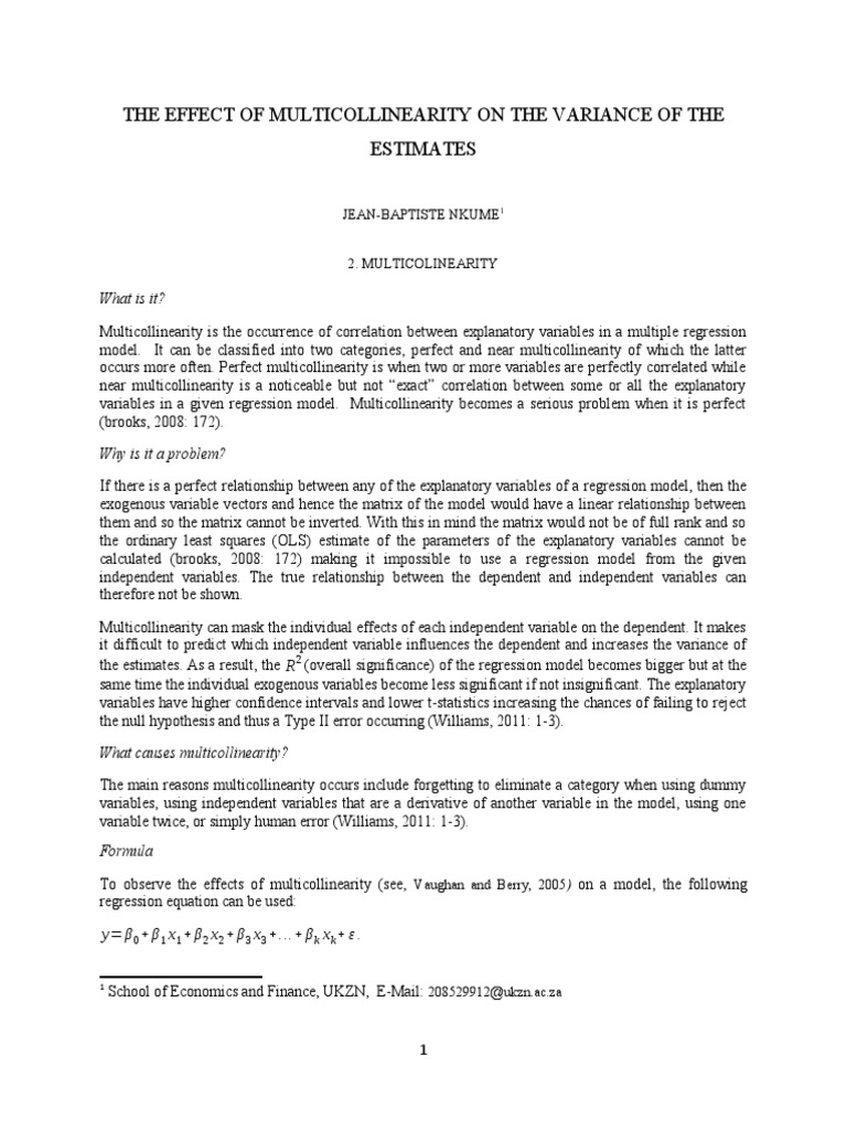 Multicollinearity Correctionsv3 | PDF | Multicollinearity | Regression ...