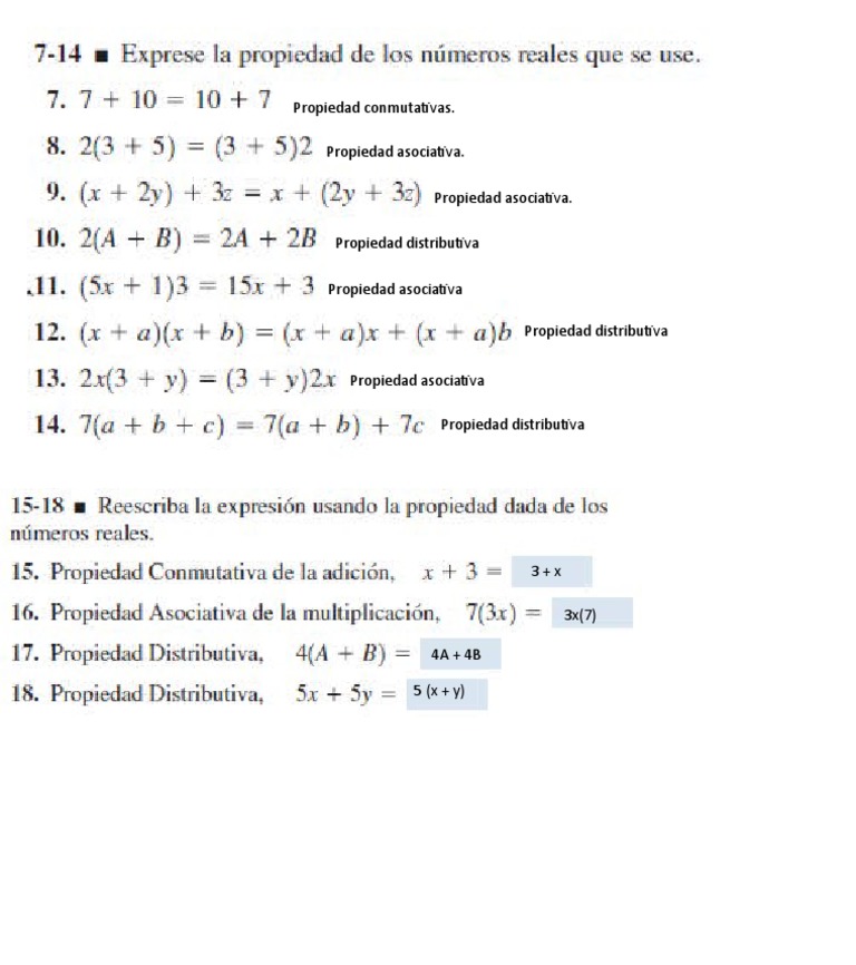 Propiedad Asociativa Y Propiedad Conmutativa