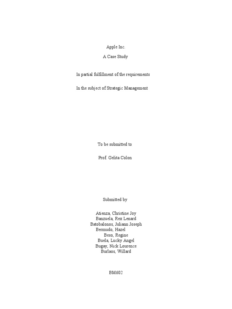 Apple Inc. Case Study Revised | PDF | Apple Inc. | Innovation