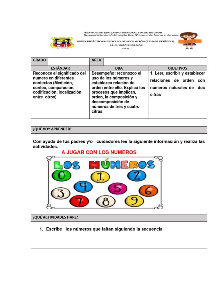 3 Guia A Jugar Con Los Nùmeros | PDF