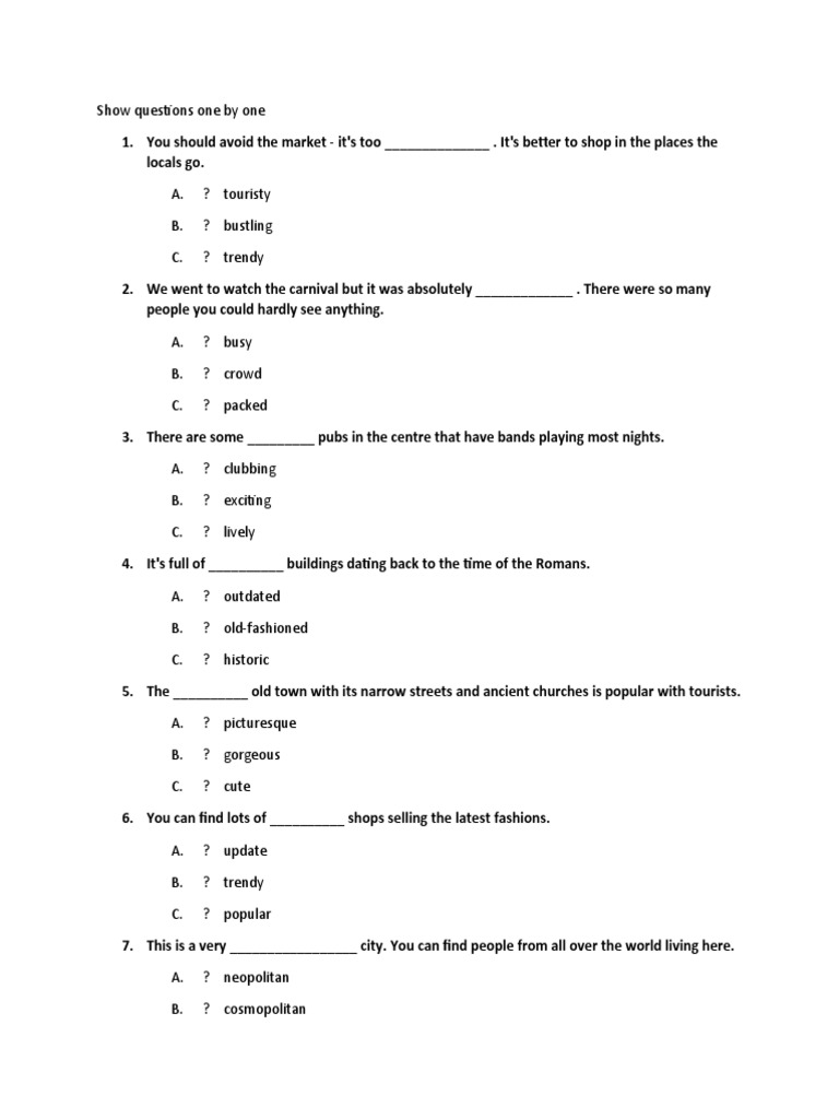 Show Questions One by One | PDF