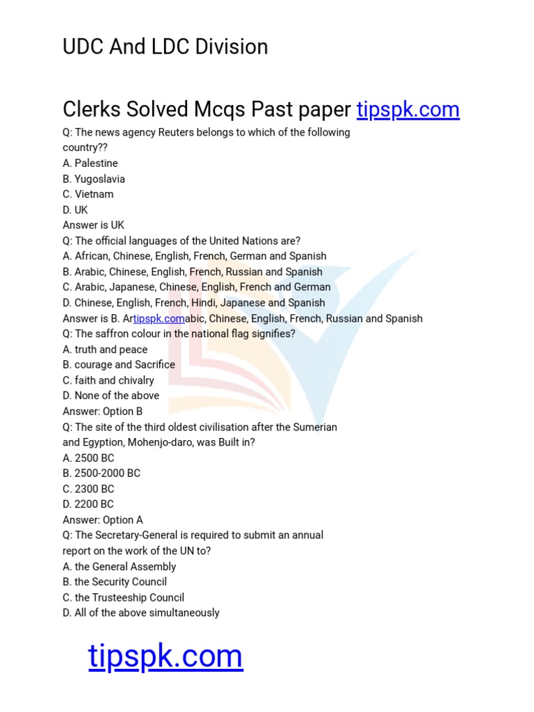 Past Paper Solve Mcqs Udc & LDC | PDF | Chlorofluorocarbon | United Nations
